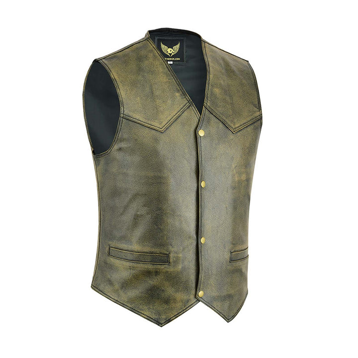 Shop High Quality Mens Classic Leather Vests and cuts – Leatherick AU